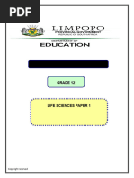 Ec Life Sciences Grade 12 Sept 2022 p1 and Memo Updated | PDF