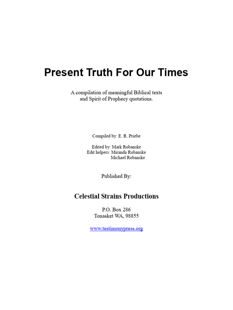 Present Truth For Our Times | PDF | Salvation | Religion & Spirituality