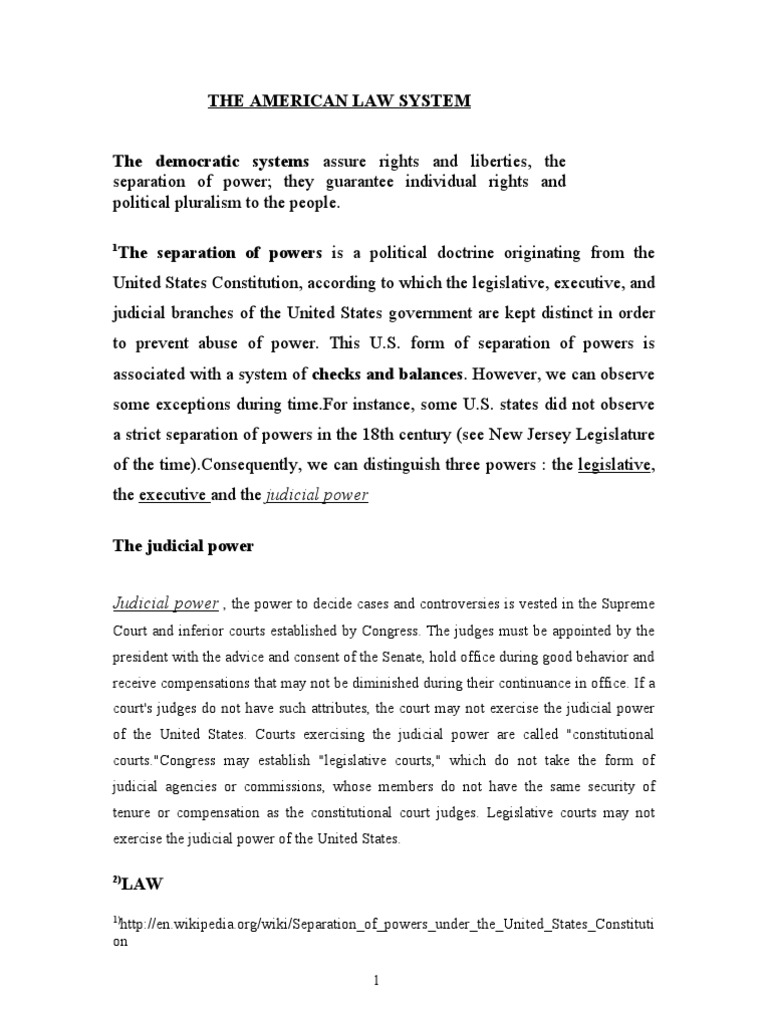 Overview of the American Law System | PDF