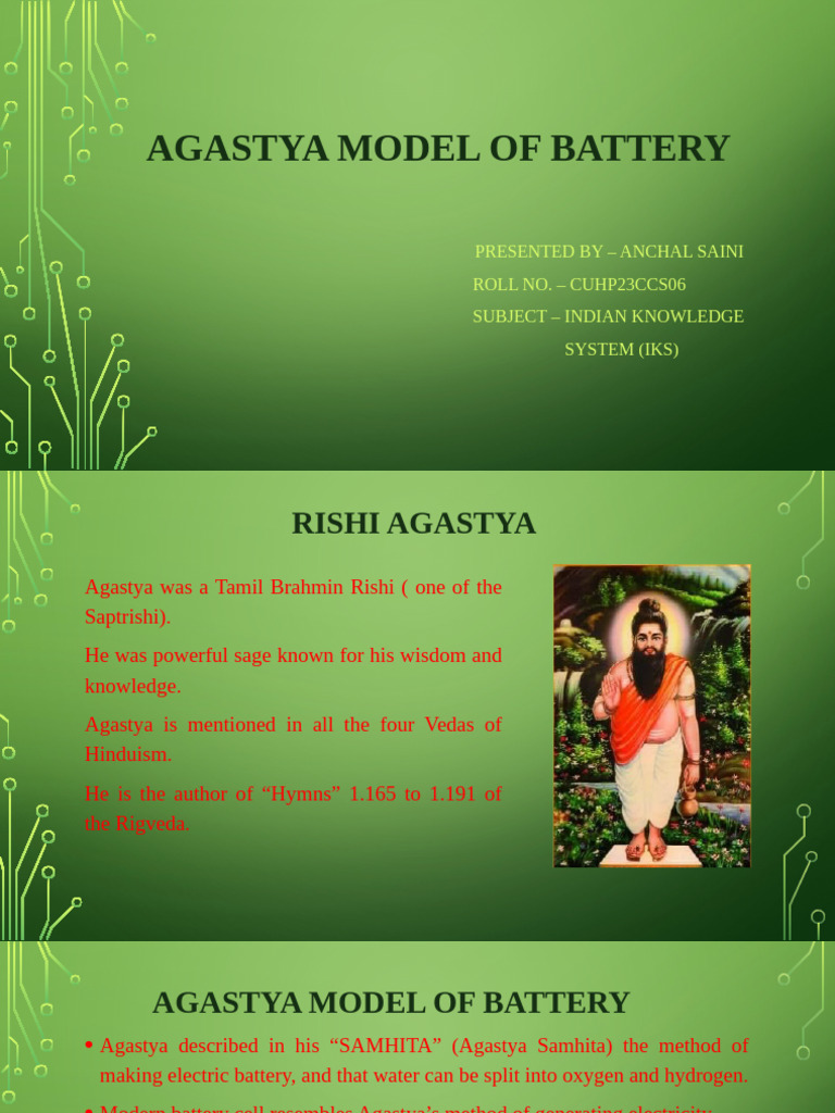 Agastya Model of Battery | PDF