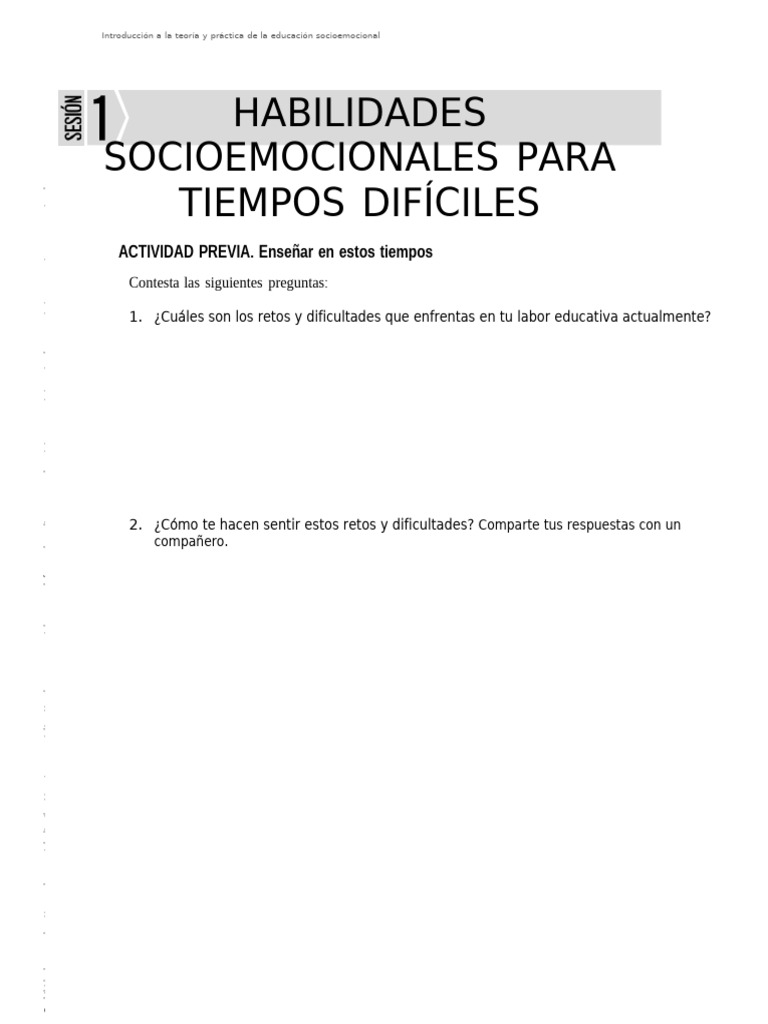 Actividades Curso Socioemocional 17 Julio | PDF