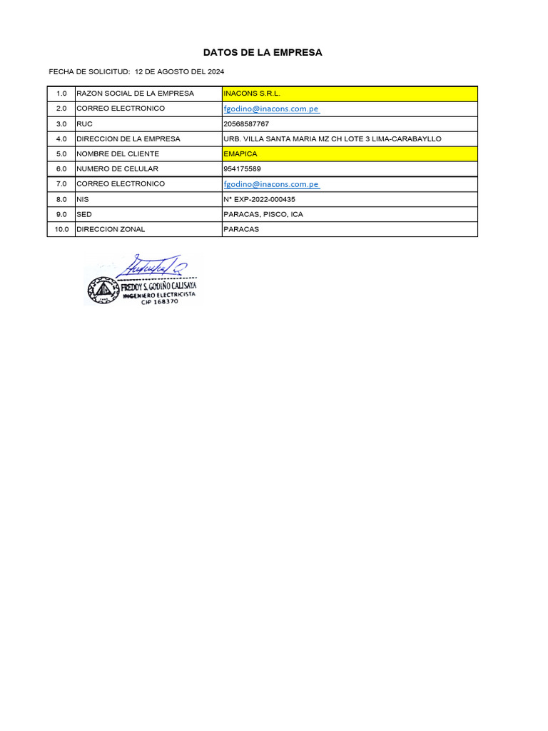Datos para Ppto TCT | PDF