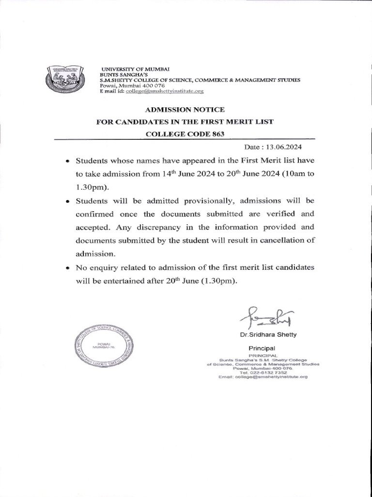 College Code 863: - Students Whose Names Have Appeared in The First ...