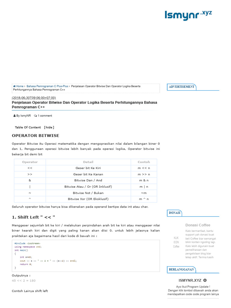 Penjelasan Operator Bitwise Dan Operator Logika Beserta Perhitungannya ...