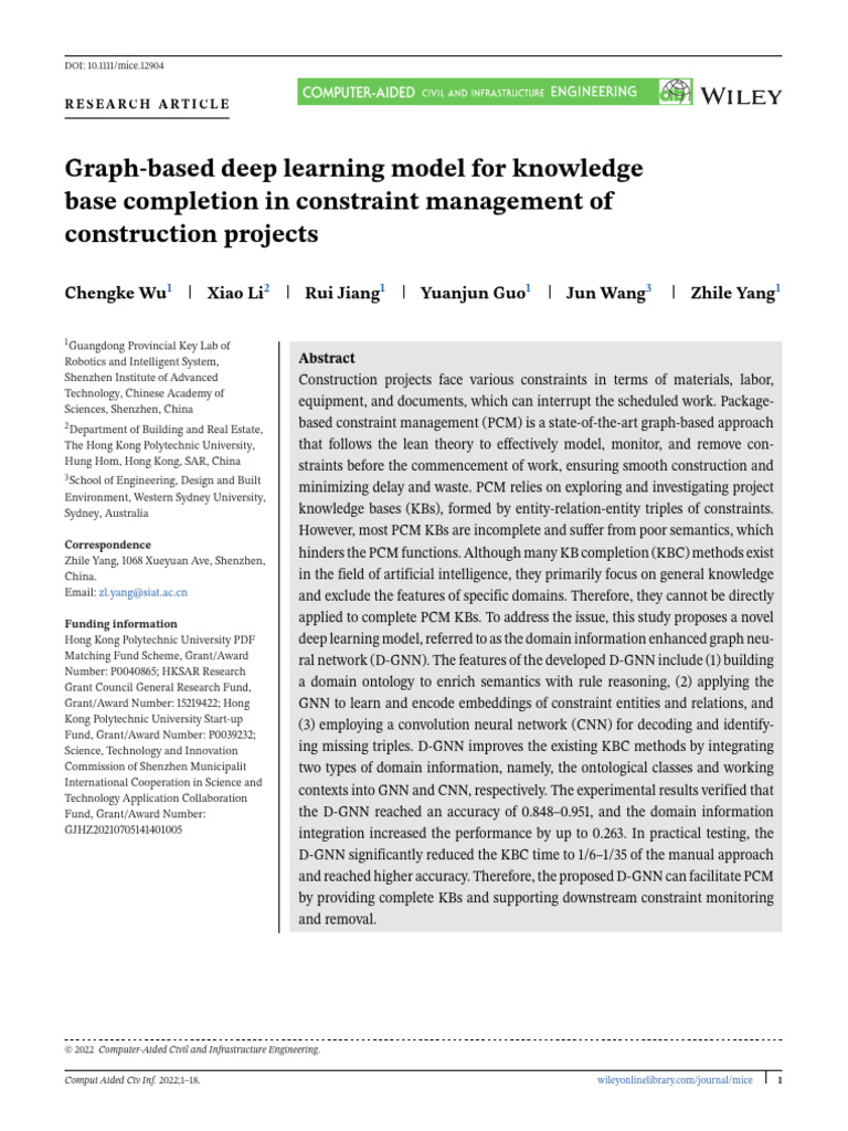Graph-Based Deep Learning Model For Knowledge Base Completion in Constraint Management of ...