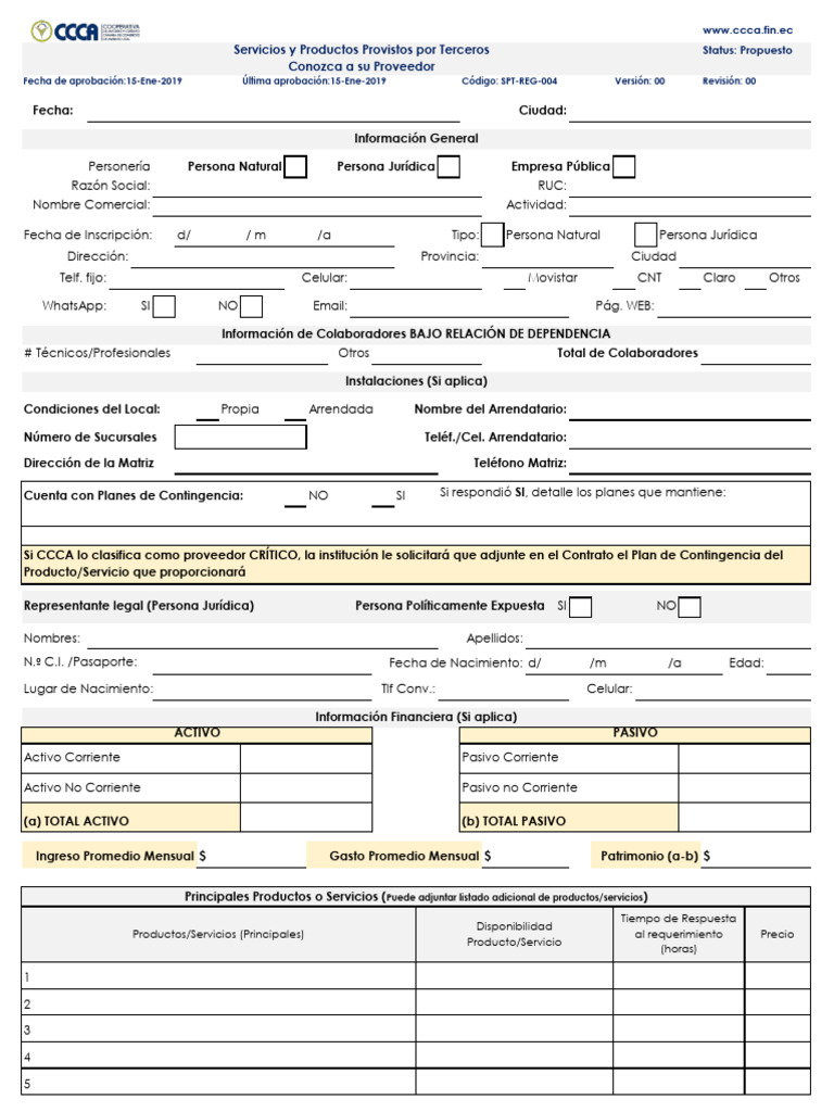 Registro de Proveedores CCCA | PDF | Lavado de dinero