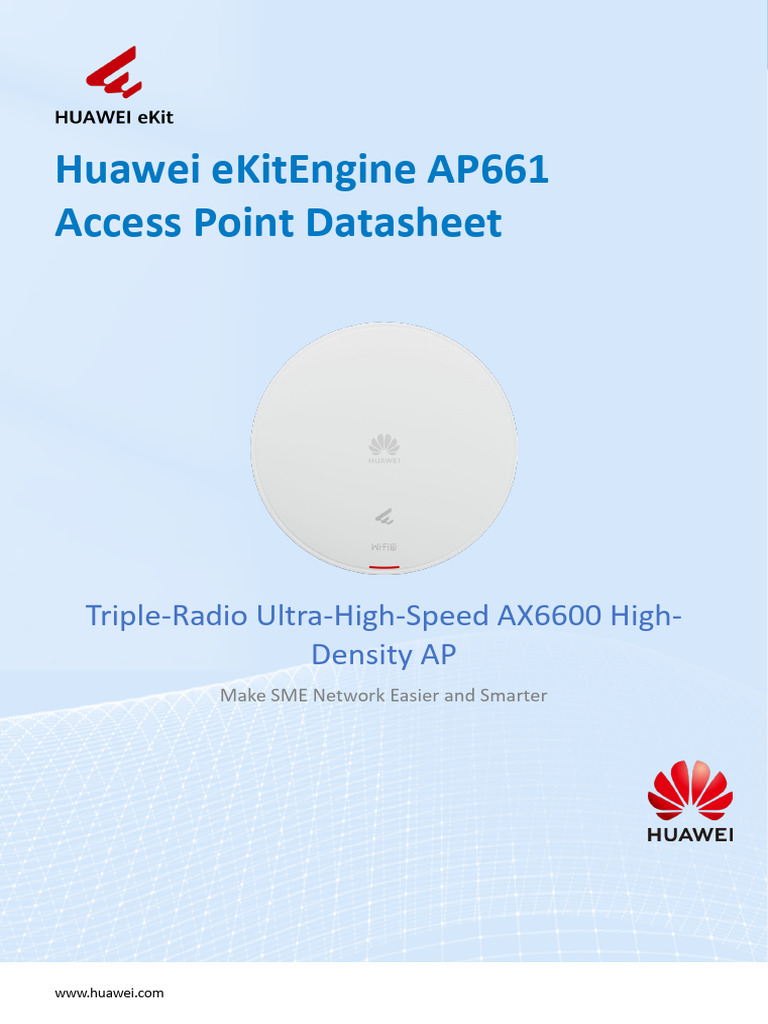 Huawei eKitEngine AP661 Access Point Datasheet | PDF | Ieee 802.11 | Computers