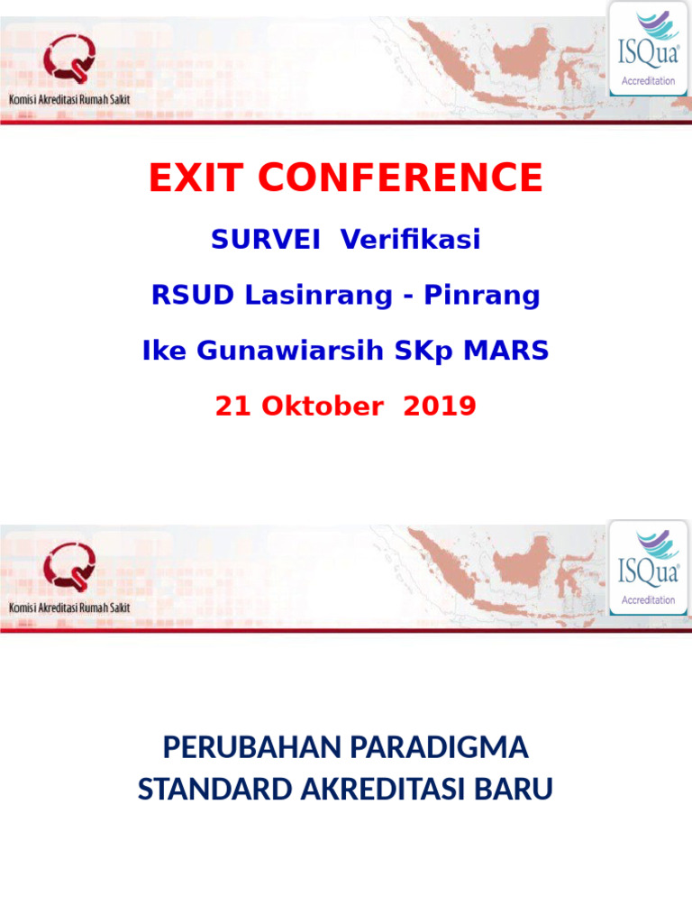 EXIT CONFERENCE Survai Verifikasi | PDF