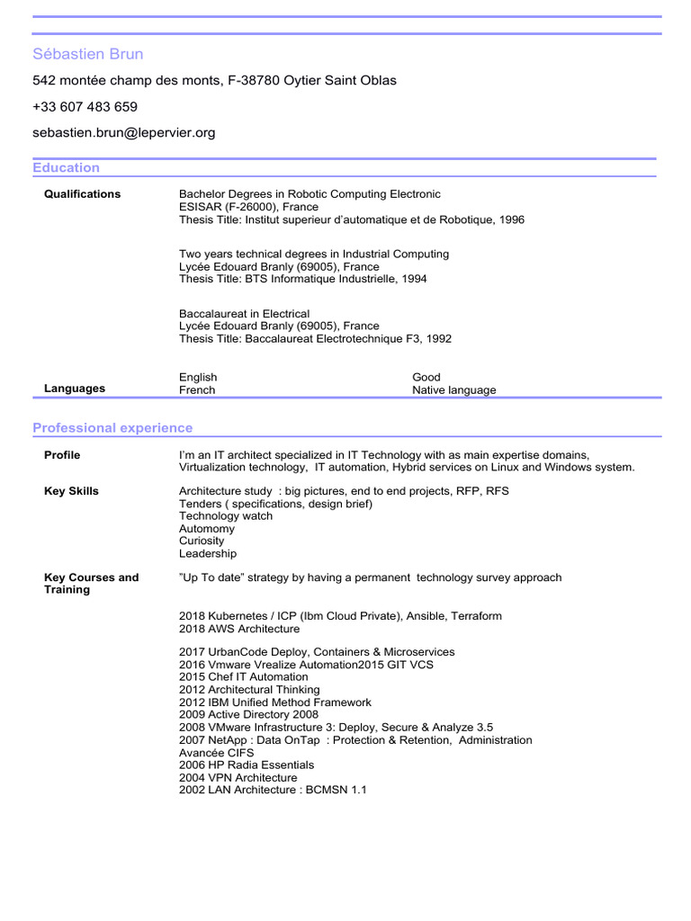 English Resume 2019 | PDF