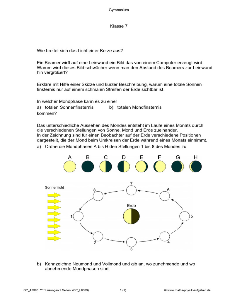 Physik Klassenarbeit | PDF