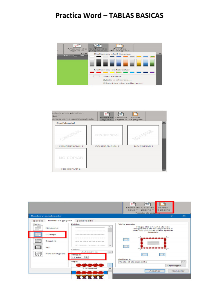 Practica Word - TABLAS BASICAS | PDF