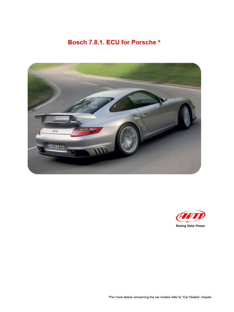 Porsche 997GT2 GT3 GT3RS Turbo TurboS MK1tutte Bosch 7.8.1 100 Eng | PDF