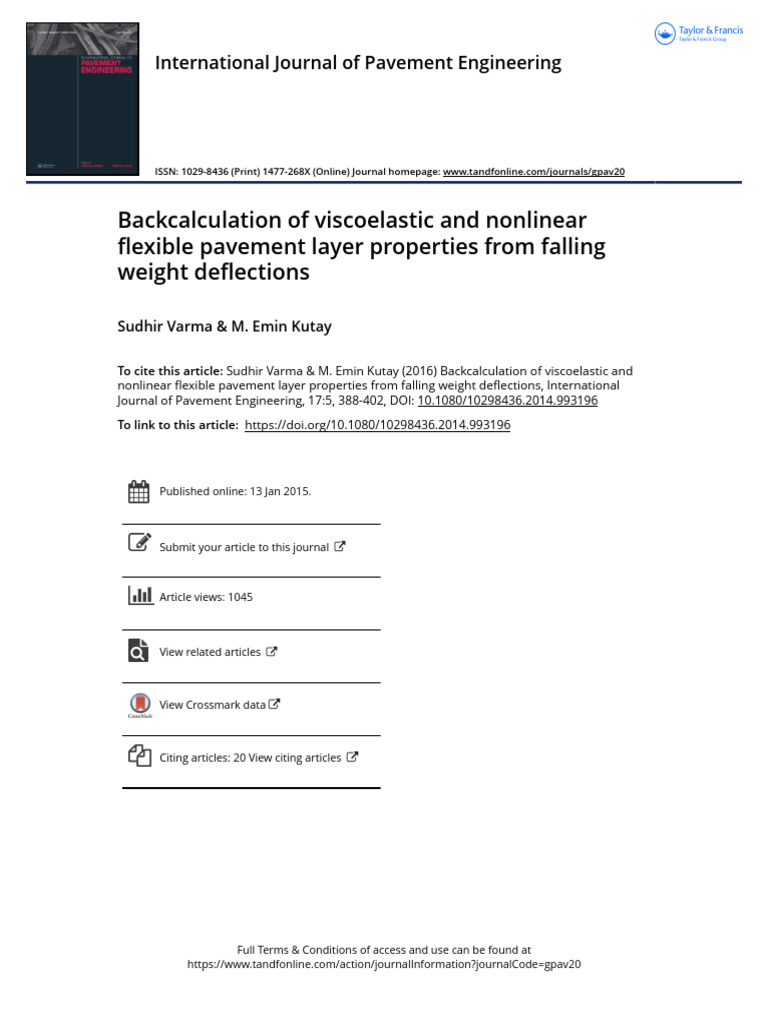 Backcalculation Of Viscoelastic And Nonlinear Flexible Pavement Layer Properties From Falling