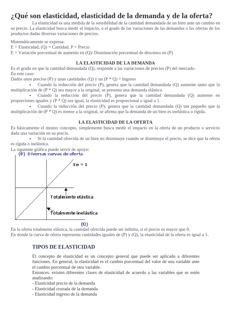 Qué Son Elasticidad | PDF