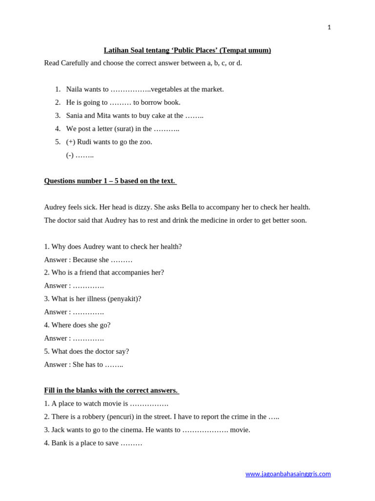 Soal Public Places | PDF