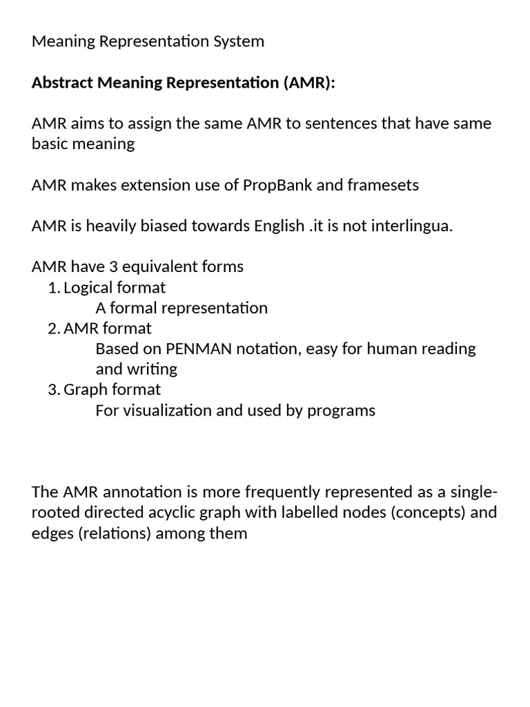 Abstract Meaning Representation (AMR) | PDF