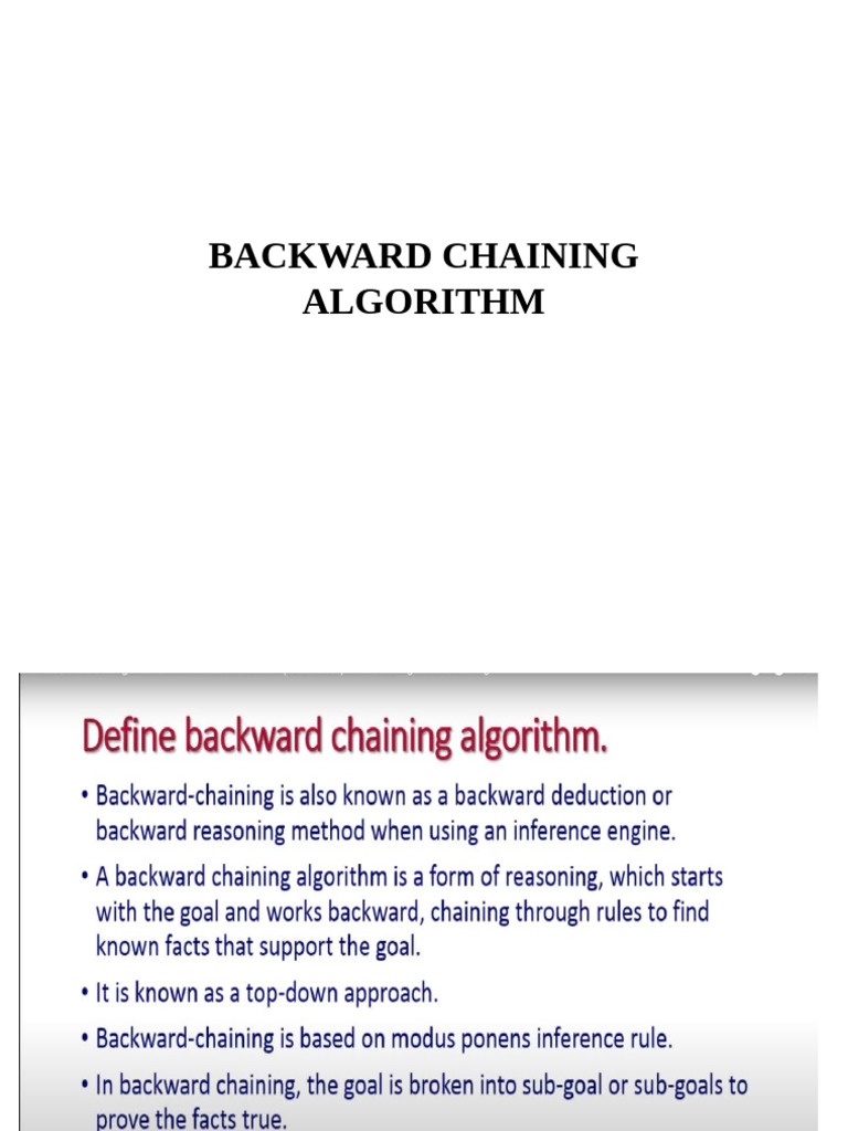 Backward Chaining AI | PDF
