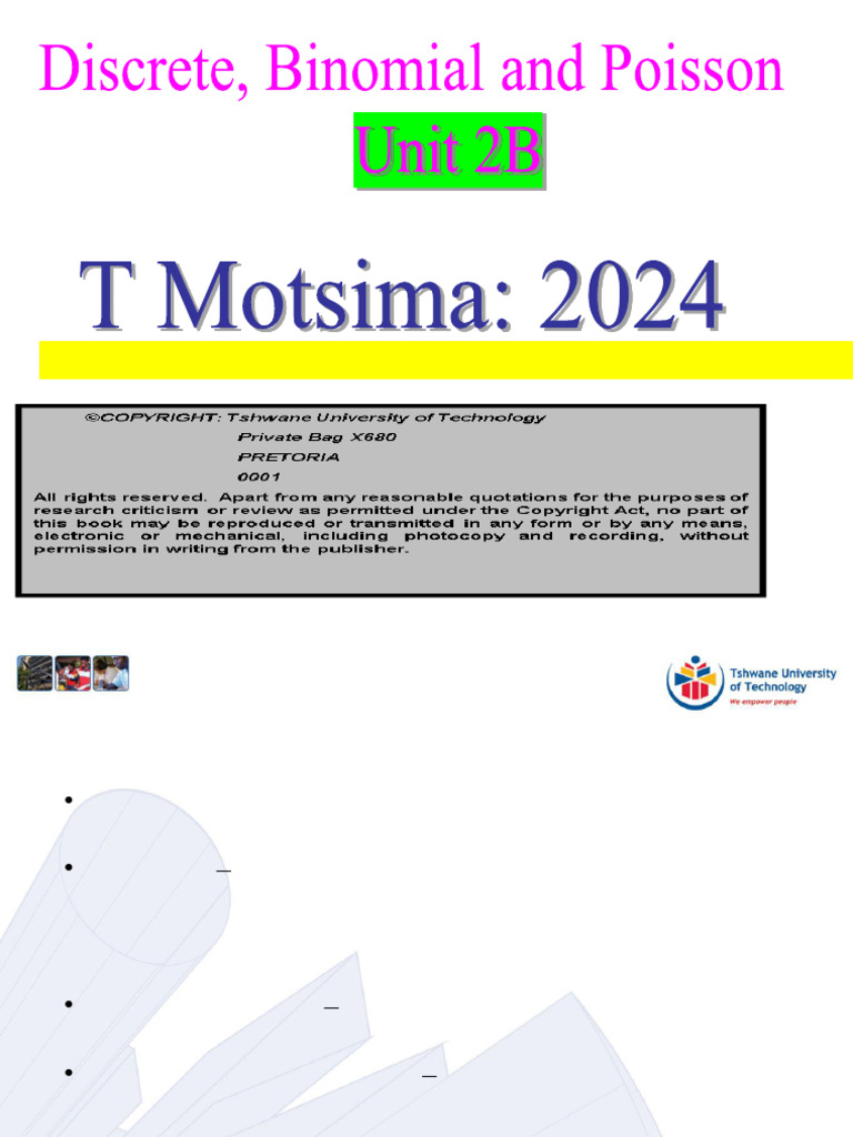 Unit 2B STUDENTS Discrete, Binomial and Poisson Probability ...