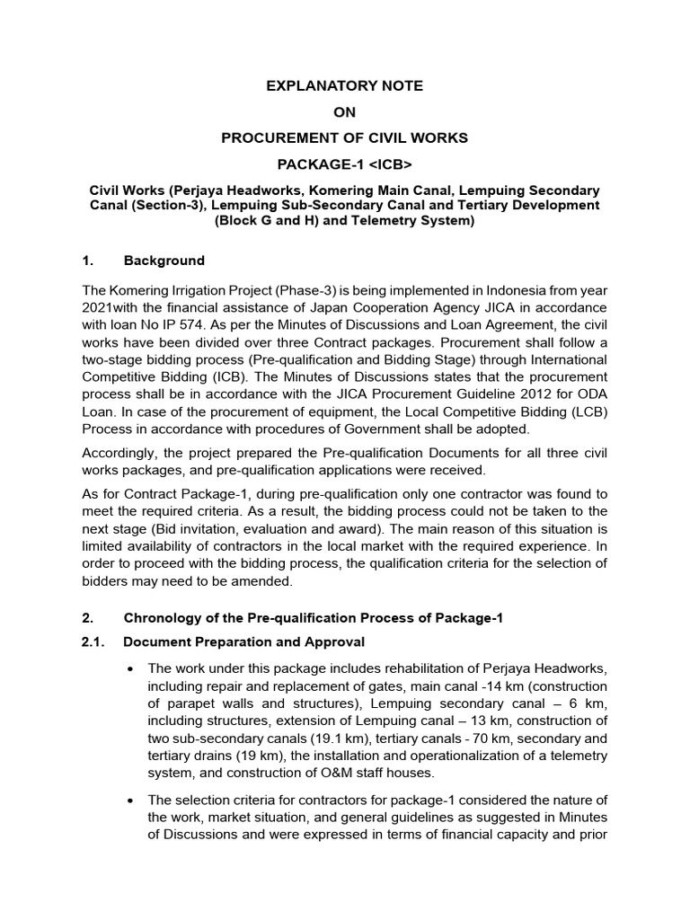 EXPLANATORY NOTE - Package 1 | PDF