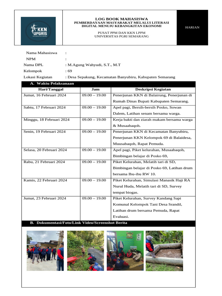 Log Book KKN | PDF