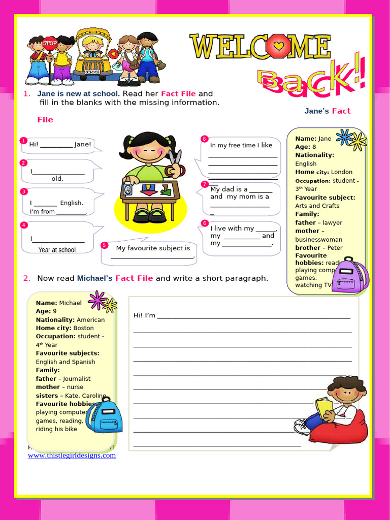 Back To School - Prewriting Sentence Completing + Writing A Short ...