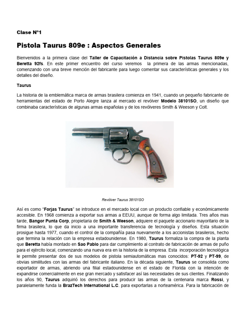 Clase 1 Pistola Taurus 809e | PDF