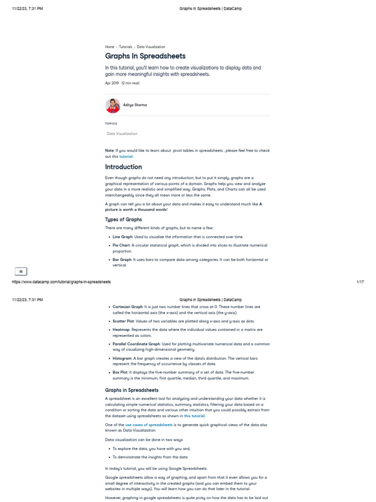 Graphs in Spreadsheets _ DataCamp | PDF