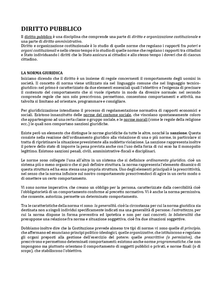 Diritto Pubblico | PDF