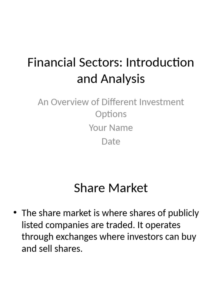 Financial Sectors Presentation | PDF