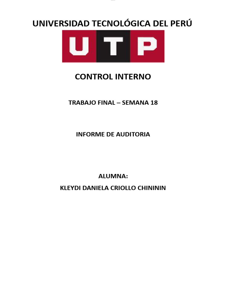 Tarea Final - Control Interno | PDF