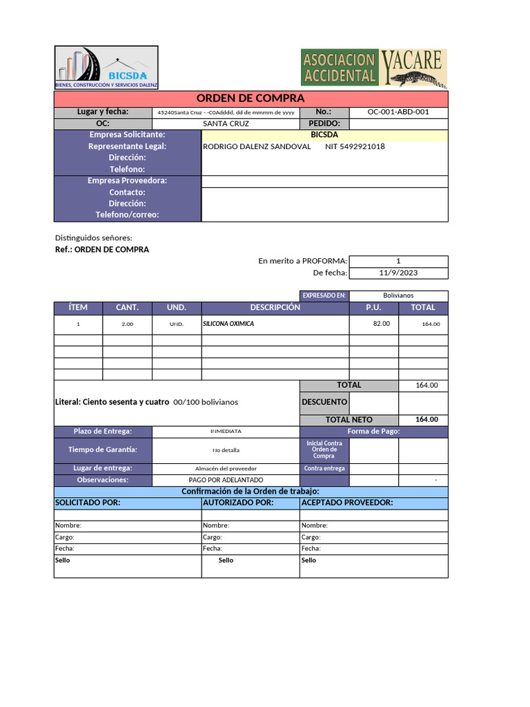 02 Orden de Compra Oc-2024 | PDF