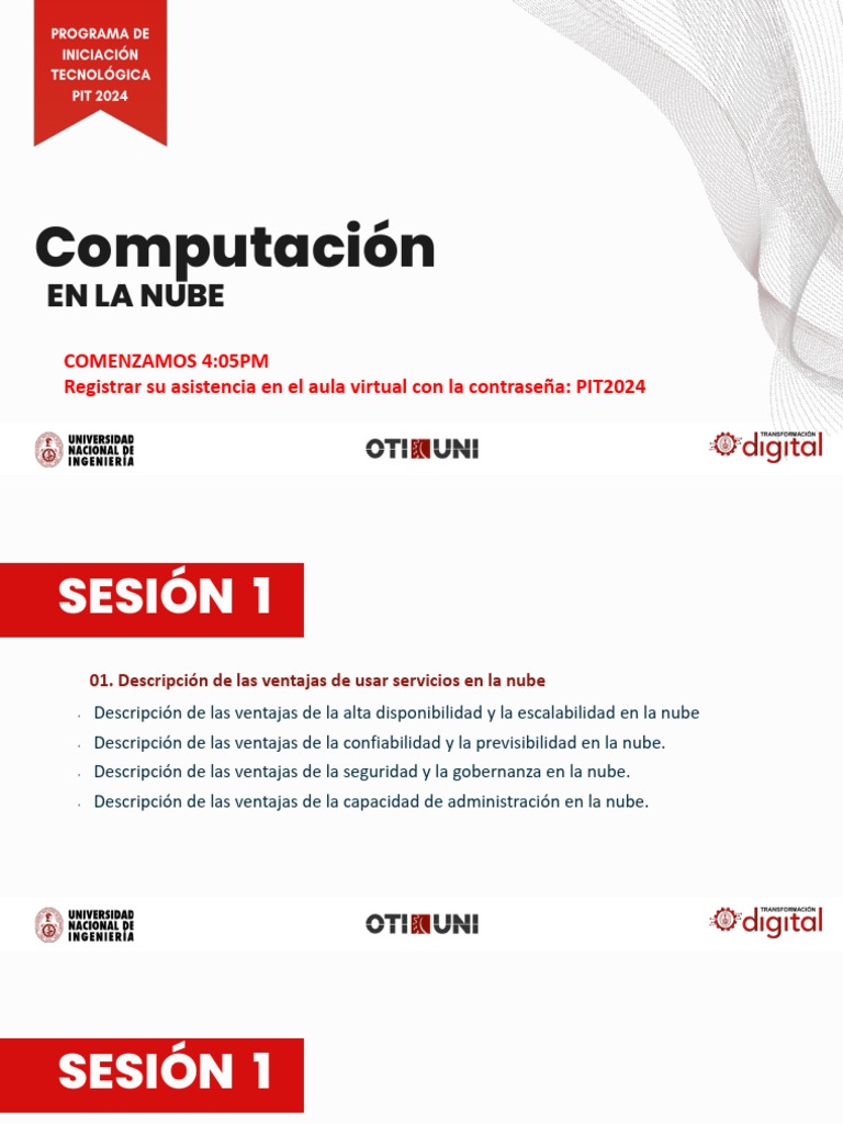 Sesión 1b - CLOUD COMPUTING PIT UNI | PDF