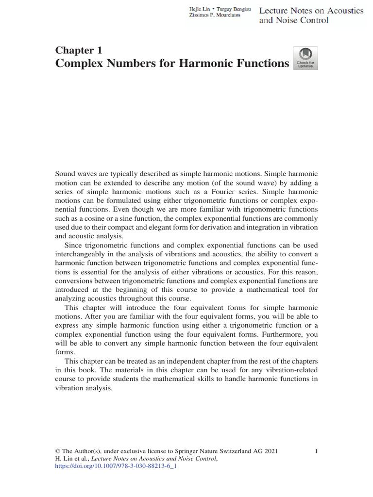 Complex Numbers in Harmonic Analysis | PDF | Complex Number | Teaching ...