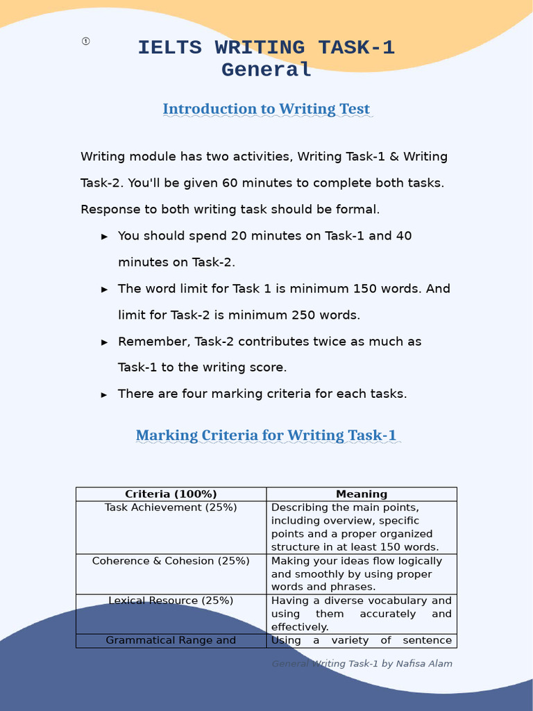 Writing task-1 General | PDF