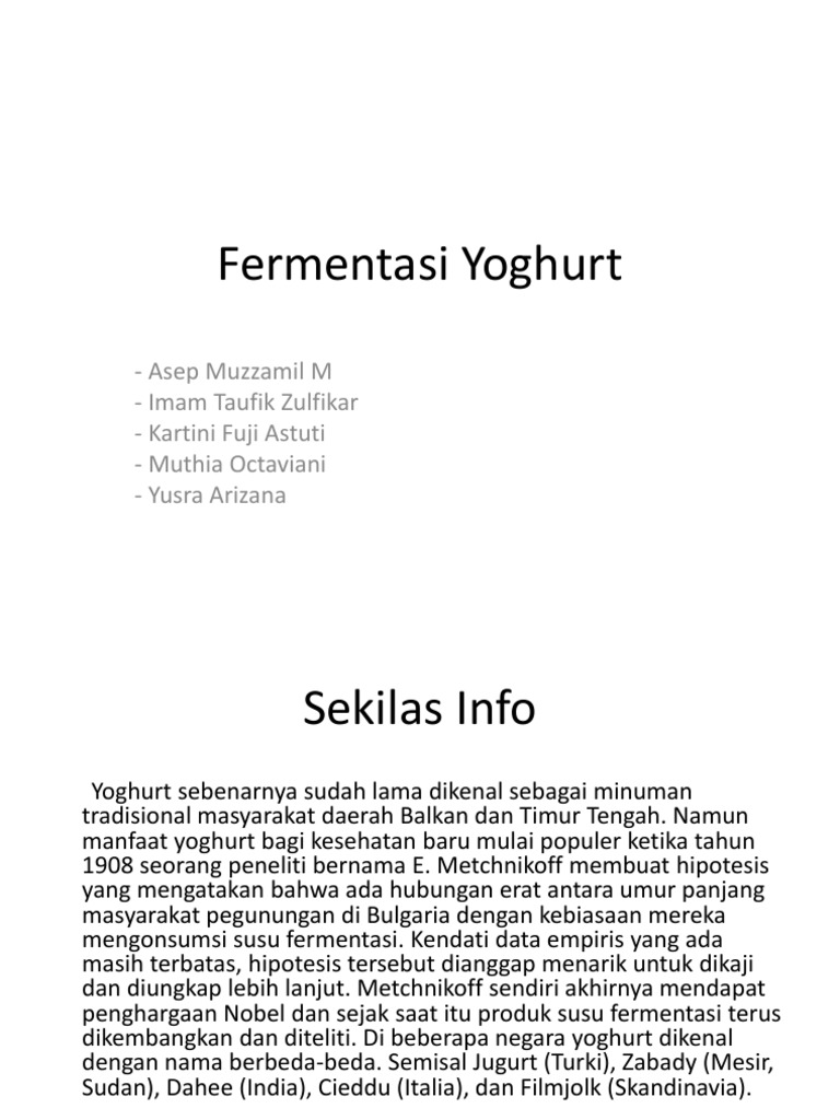 Panduan Lengkap Fermentasi Yoghurt | PDF
