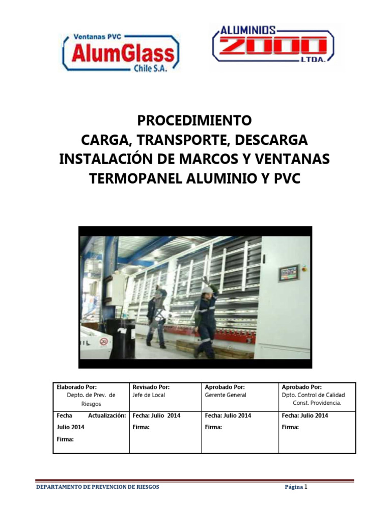AL2000-P01-Procedimiento de Trabajo Aluminios | PDF
