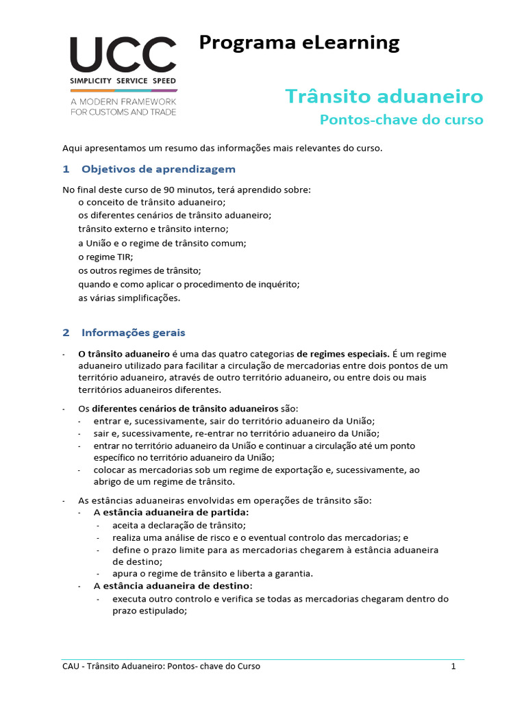 TAXUD UCC Customs Transit Summary | PDF | Association Football Clubs