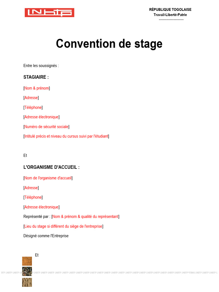 Convention de Stage Togo 2023 | PDF | Career & Growth | Business