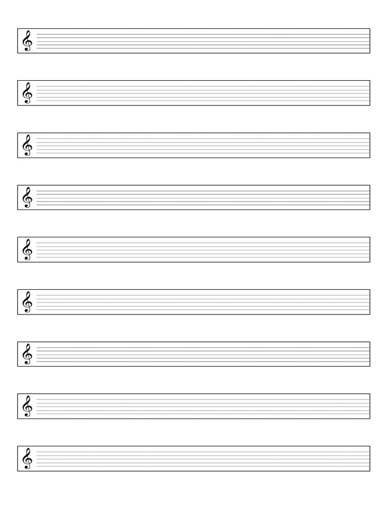 Hoja Pentagrama Musica Clave Sol 2 | PDF