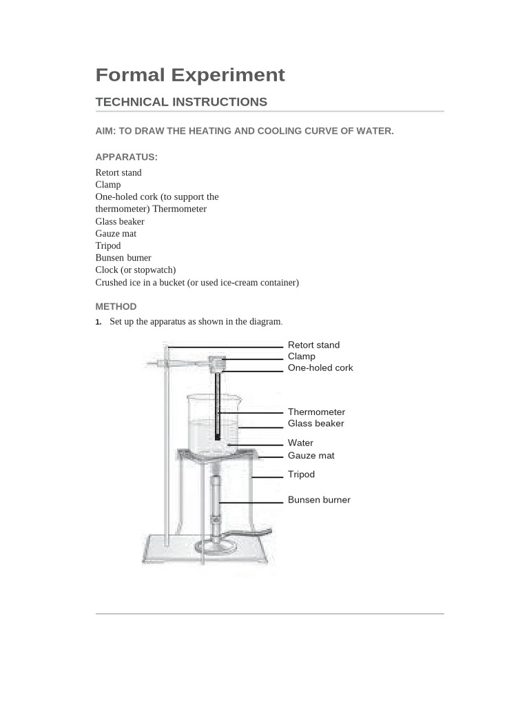 Formal Experiment | PDF | Water | Temperature