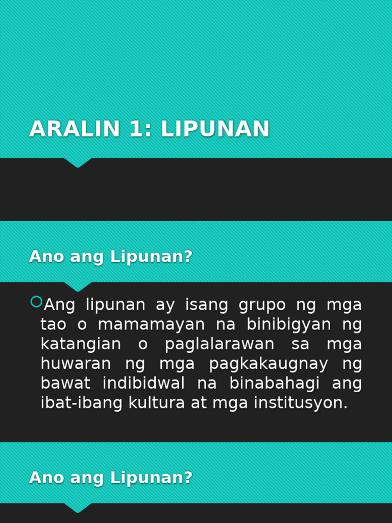 Kahulugan at Kahalagahan ng Lipunan | PDF | Social Science