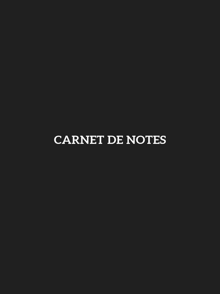 Mon Carnet de Note | PDF