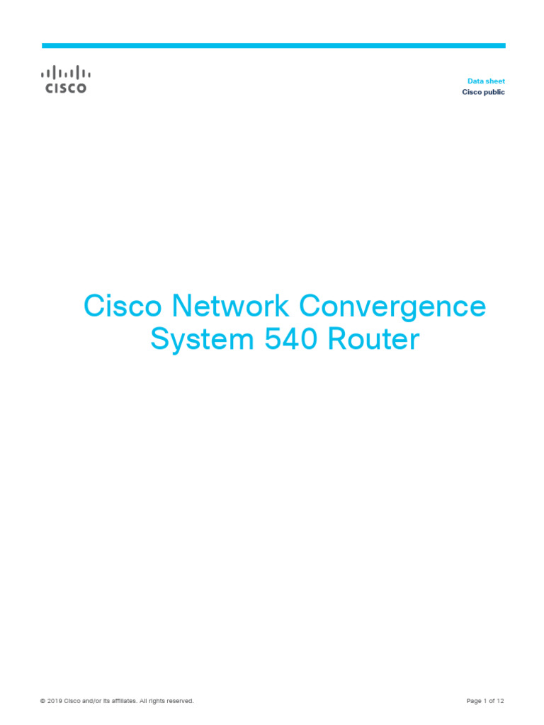 Cisco Network Convergence Router - DS 540 Router | PDF