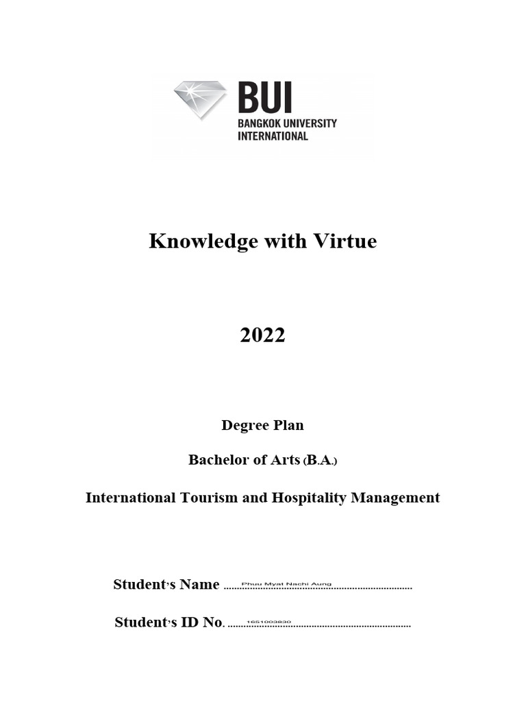 ITHM 65 Degree Plan | PDF