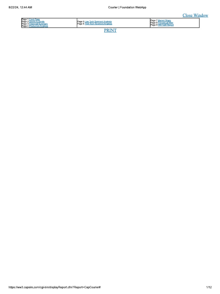 Summary Capsim Round 1 | PDF