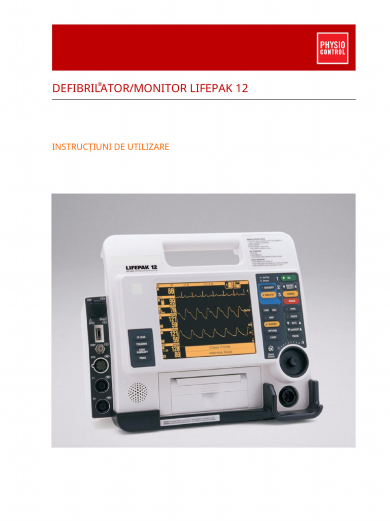 Defibrilator/Monitor Lifepak 12: Instrucțiuni de Utilizare | PDF