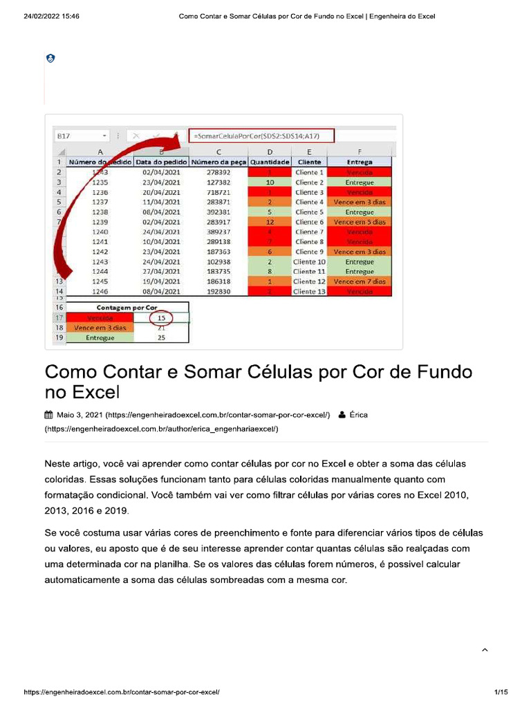 Excel - Somar e Contar Cor | PDF