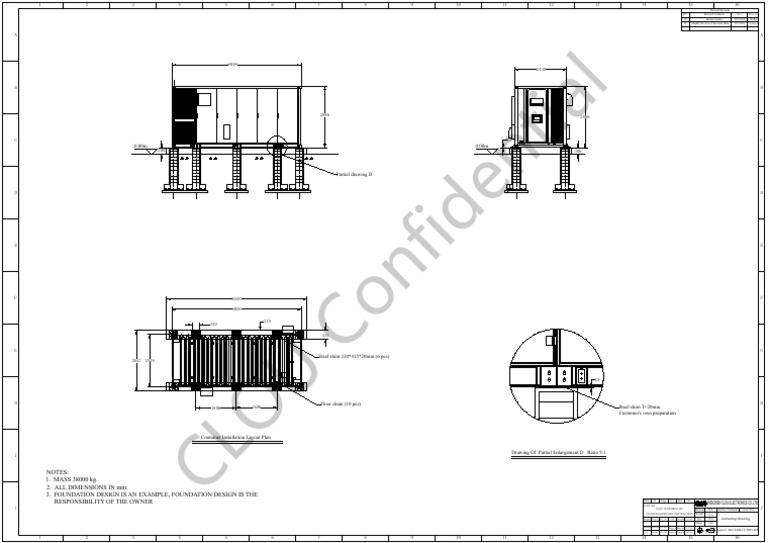 2.1 Aqua-C-M-CL2M-CL5009-003-ESS Contianer Foundation Drawing-A1 | PDF