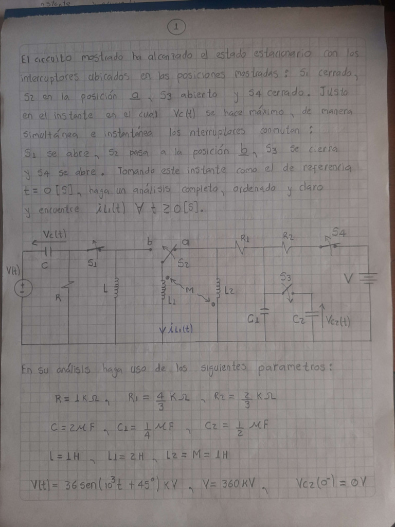 Ejercicio Circuitos - Condiciones Iniciales | PDF