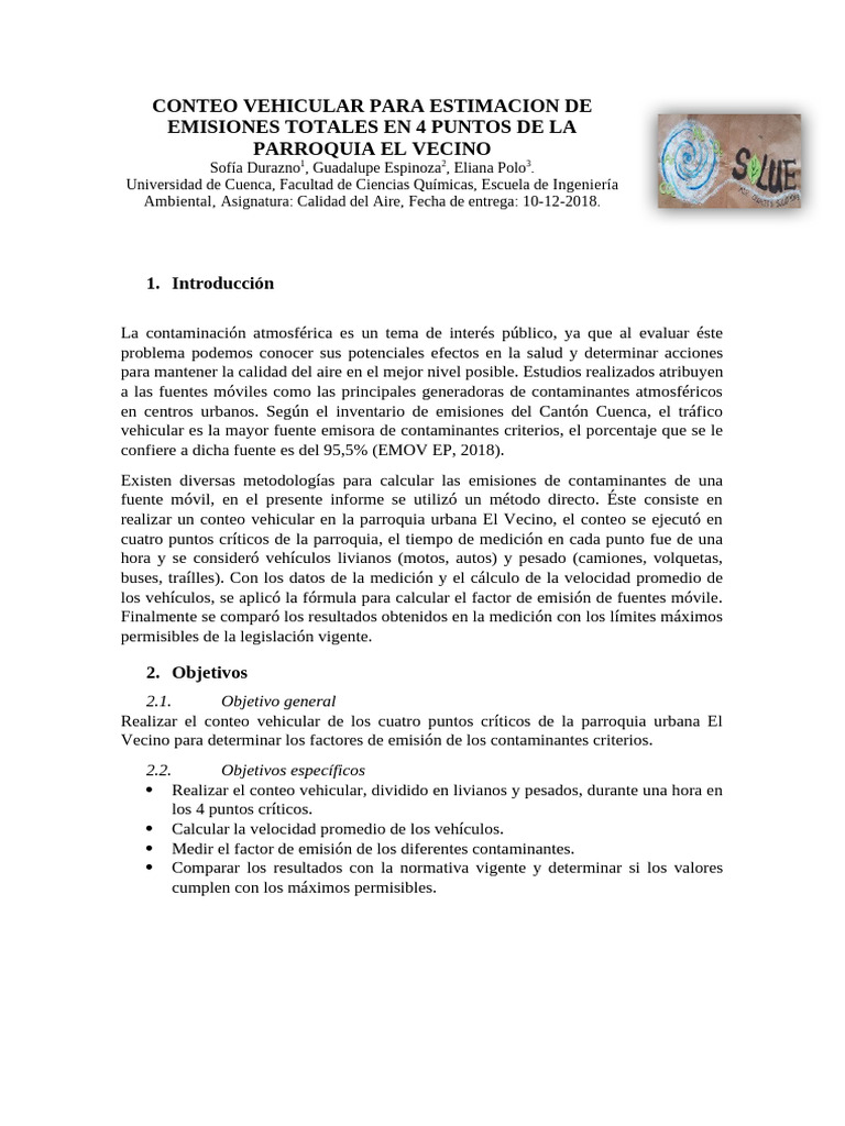 Conteo Vehícular - El Vecino | PDF